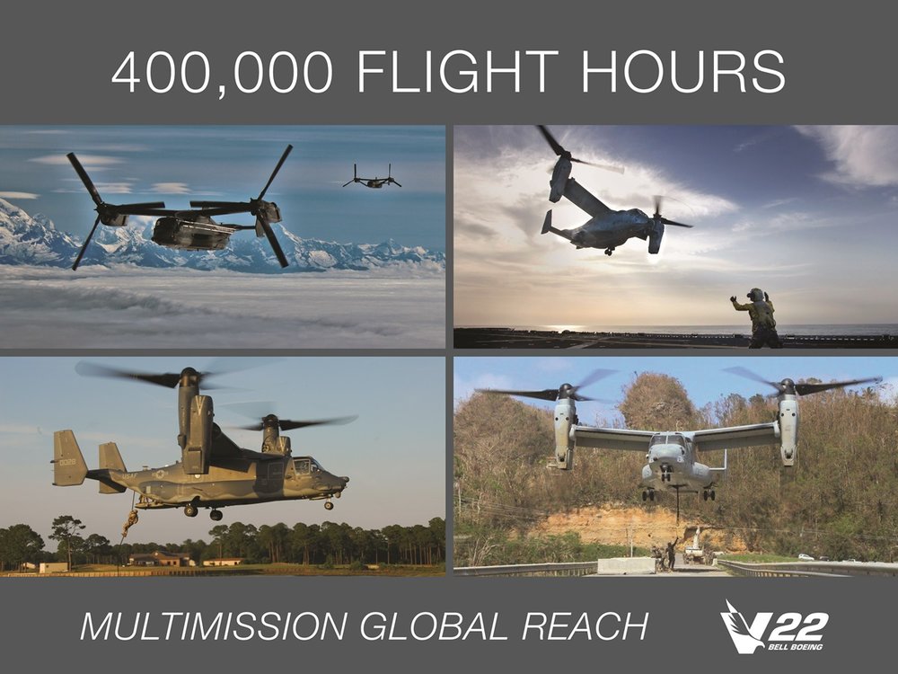V-22 Osprey Fleet Tops 400,000 Flight Hours | Bell Newsroom