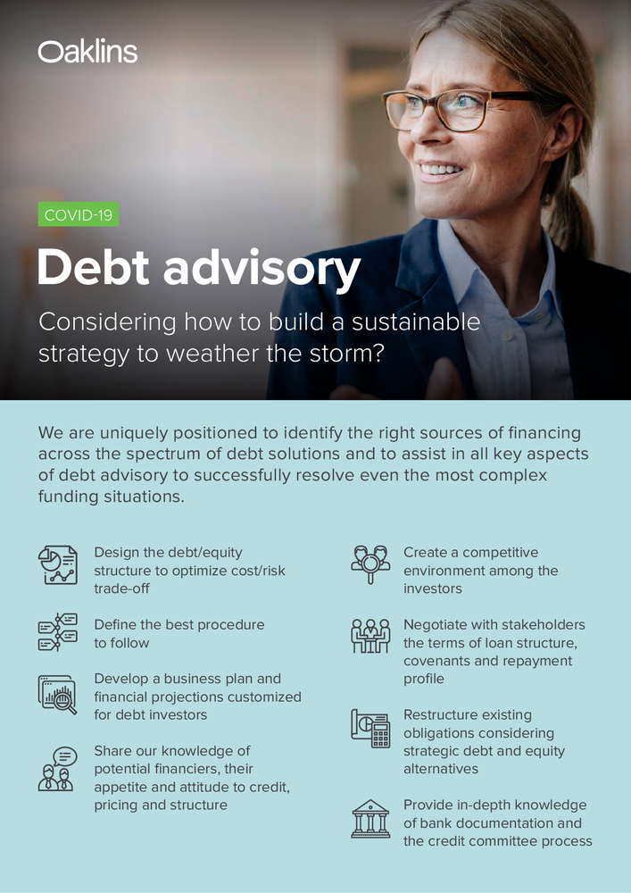 Debt advisory | Oaklins Germany: Mid-market M&A and financial advice ...
